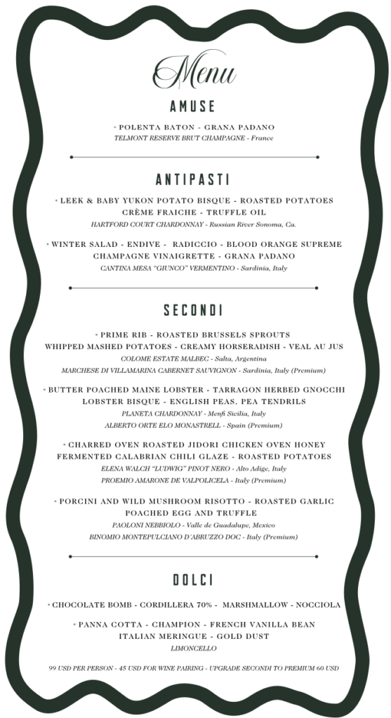 Menu | Lucrezia Italian Restaurant in La Jolla